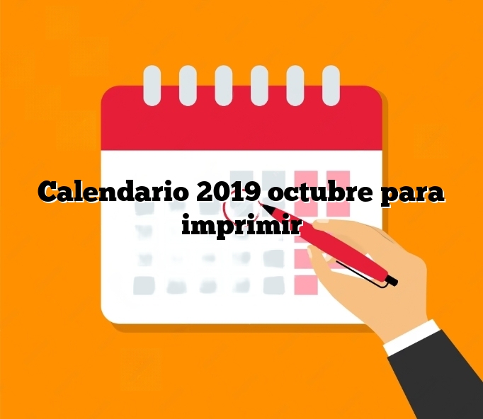 Calendario 2019 octubre para imprimir